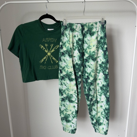 Colsie | Intimates & Sleepwear | Colsie Green Tie Dye Pants And Aspen ...